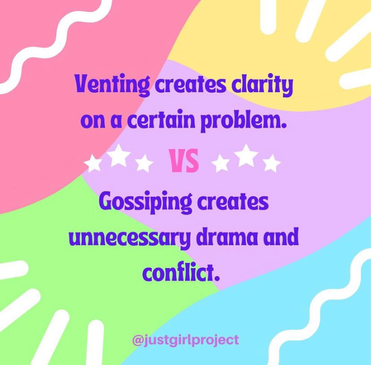 venting versus gossiping - yooou!